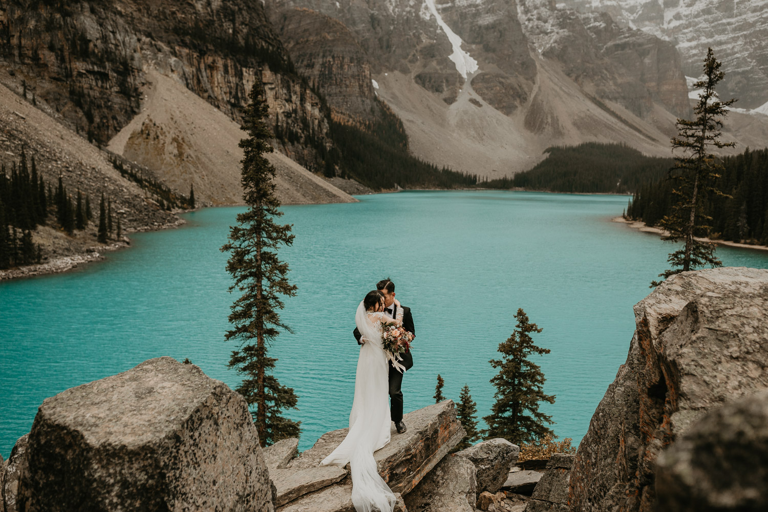 An Intimate Fall Elopement at Banff National Park - Amy + Nai - meghan ...